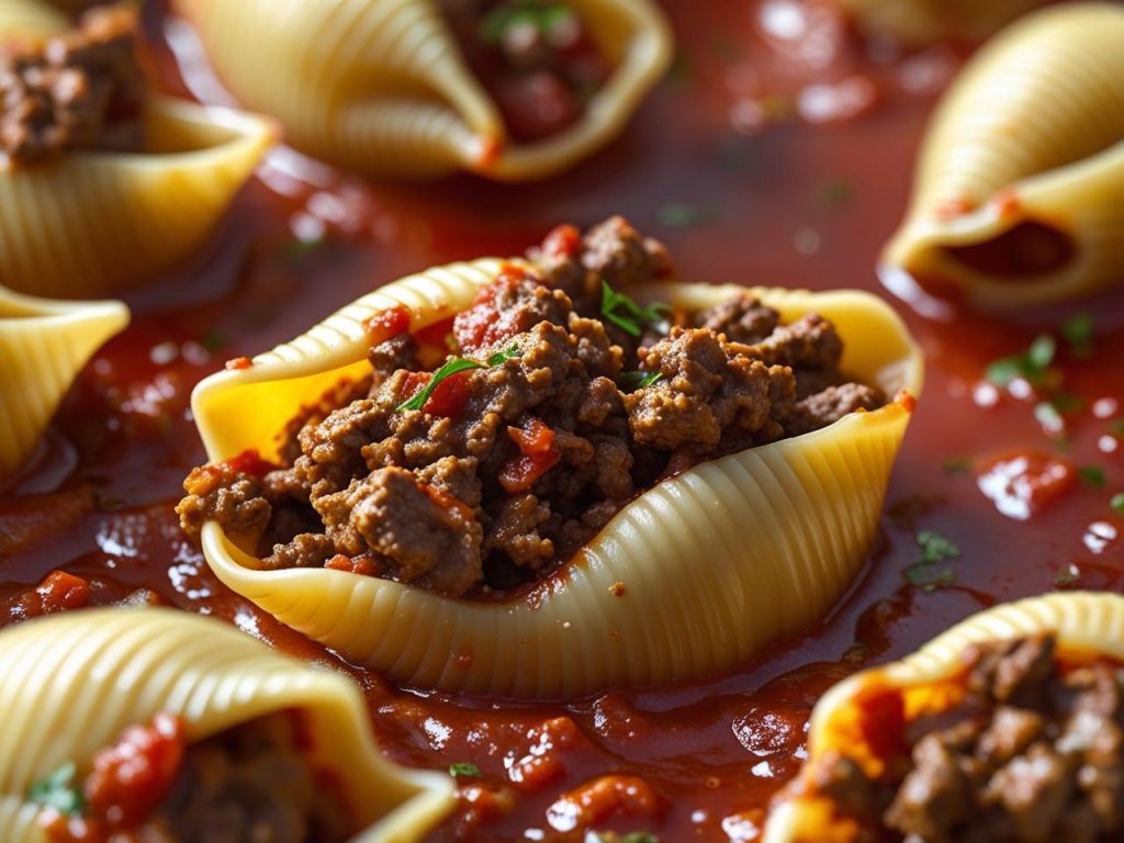 Tasty Classic Italian Stuffed Shells with Ground Beef